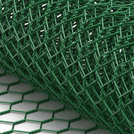 Grüner Maschendraht, verzinkter Stahl, PVC, quadratische Masche, 25 x ...