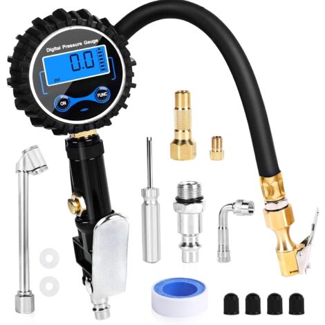 Reifenfüller, Manometer, Luftdruck-Inflator, digitaler Reifenfüller ...