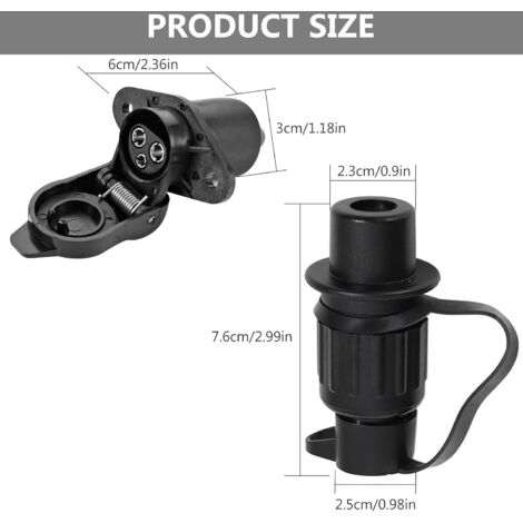 4-teiliger Anhängerstecker und -buchse für Anhänger, 3-poliger Stecker ...