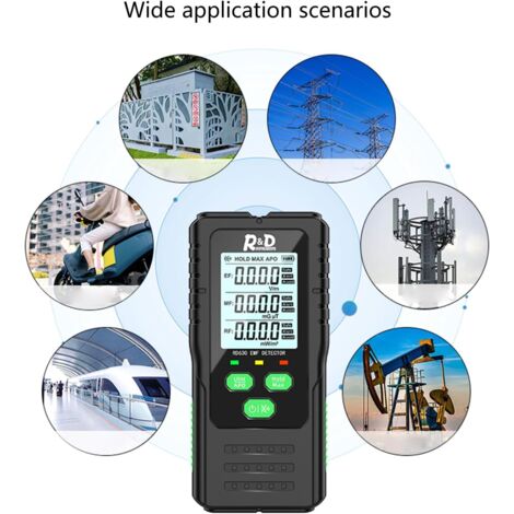 (RD630C) Detector digital de radiación electromagnética, medidor EMF, detector portátil de ...