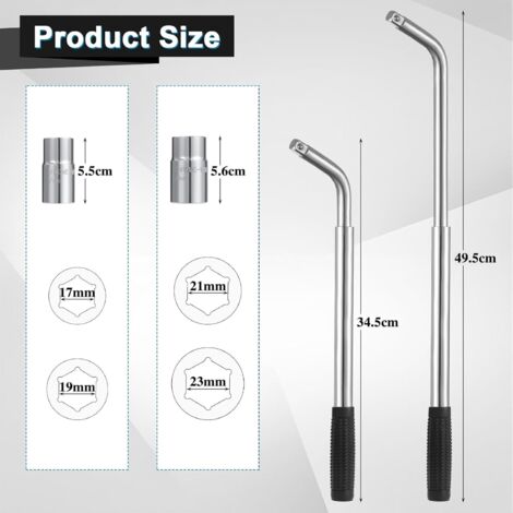 Llave telescópica para ruedas, llave extensible de acero para coches ...