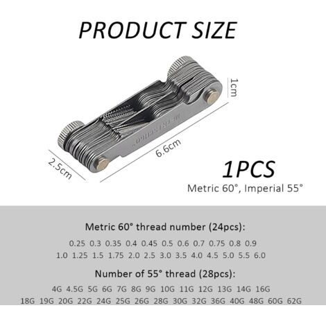 Calibre de roscas métrico (1 unidad), calibre de precisión, mango de ...