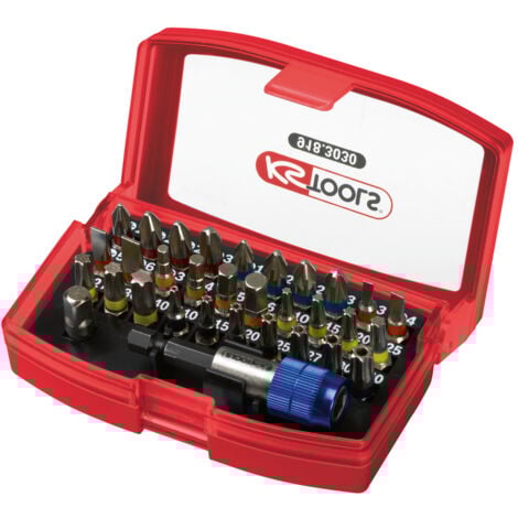 KS Tools - Jeu d'embouts de vissage à code couleur TORSIONpower® 1/4'', 32 pcs - 918.3030