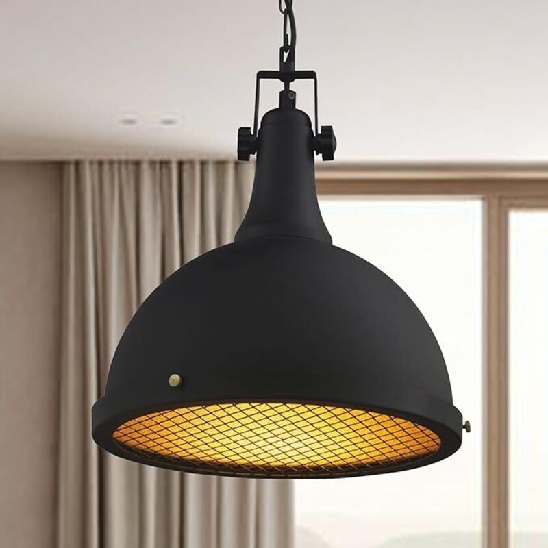 Acera Lustre Noir Simple, Lampe Suspendue Décorative Moderne