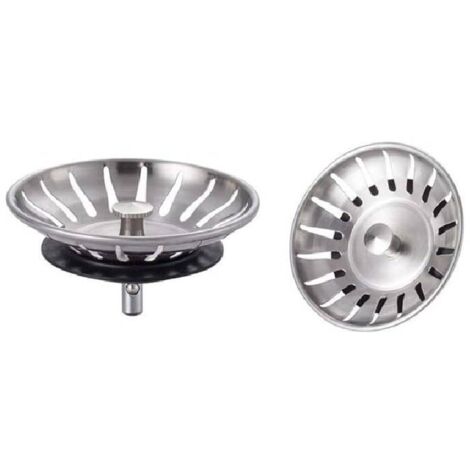 Lot 2 crépines inox pour évier - Ø78mm , 18 trous , anti-obstruction