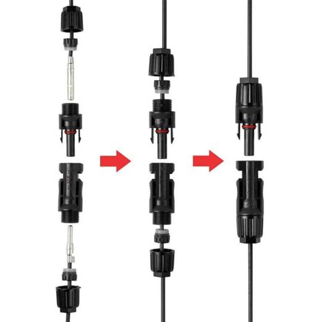 Outils de Sertissage Solaires MC3 MC4 pour Câble PV de Panneau Solaire 2.5/4.0/6.0mm²+20pcs MC4 ...