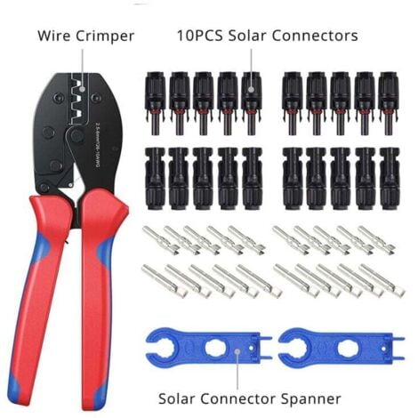 Outils de Sertissage Solaires MC3 MC4 pour Câble PV de Panneau Solaire 2.5/4.0/6.0mm²+20pcs MC4 ...