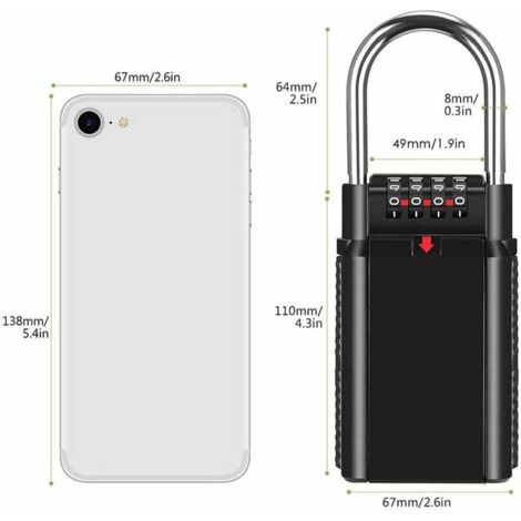 Boite a Cadenas pour Clef, Boite à Clés à Code, Coffre Combinaison de ...
