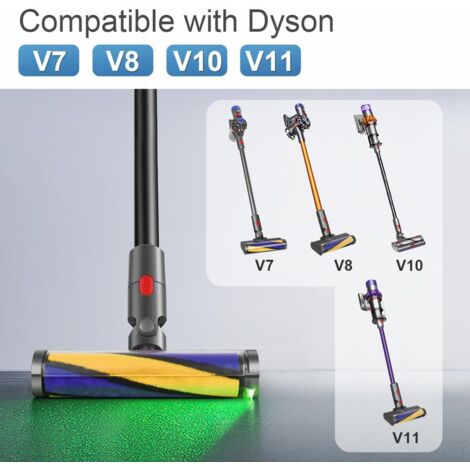 Brosse pour Dyson V10 V11 V7 V8, Tête de Brosse à Rouleau avec Lumières ...
