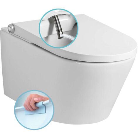 Sapho Veen Clean - Bidé electrónico con cerámica, Rimless, SoftClose ...