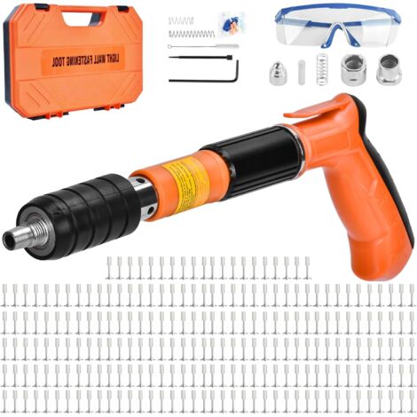 Manual Nail Gun with 220 Round Nails, 5 Gears Nail Gun Tool, Portable ...