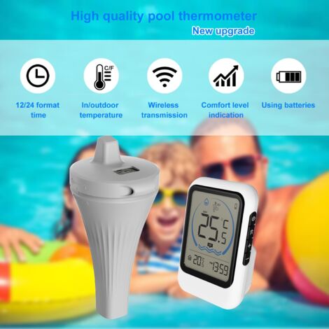 Pool Thermometer Wireless, Digital Pool Thermometer IP68 Waterproof ...