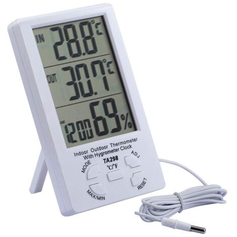 High Precision Large Screen Thermometer with Probe for Indoor Outdoor ...
