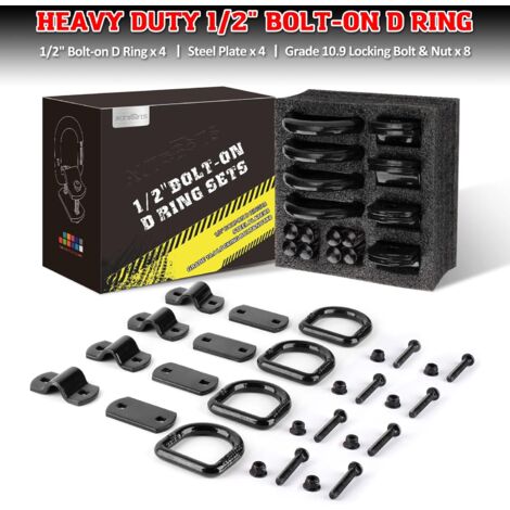 1/2" Heavy Duty Bolted Forged D-Ring, 12000lbs Breaking Strength Tie ...