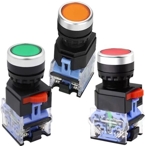Red Green Yellow Momentary Push Button 22mm Momentary Push Button Start ...