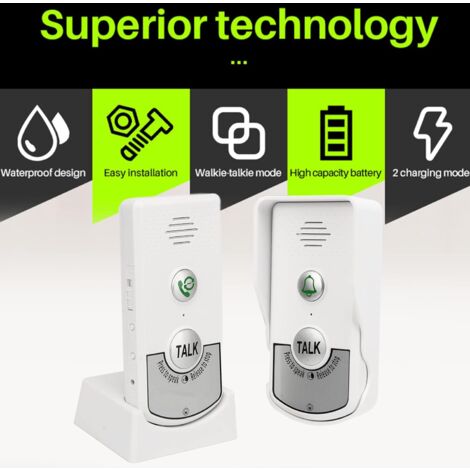 Wireless Intercom Doorbells, 1000M Long Distance, Indoor and Outdoor ...