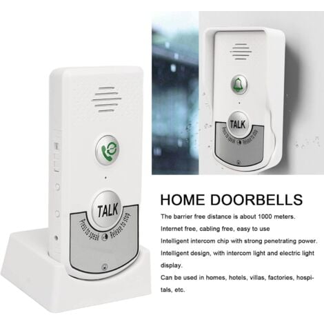 Wireless Intercom Doorbells, 1000M Long Distance, Indoor and Outdoor ...