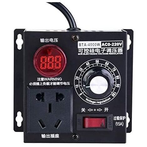 Dimmer, AC 220V 9A 4000W SCR Voltage Regulator Motor Fan Speed ...