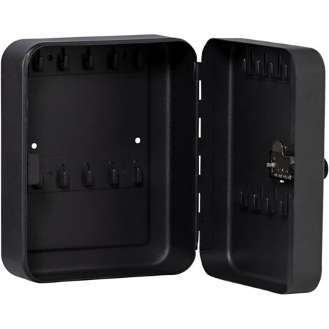 Lockable key box with numerical code, 20 numbered hooks, sheet steel ...