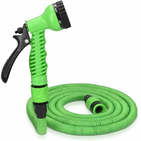 7.5m Extendable Watering Hose with 7 Functions Gun - Flexible and ...