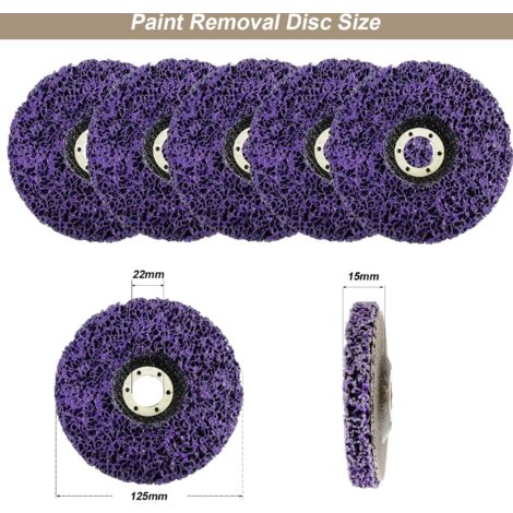 Pack of 5 CSD Grinder Cleaning Discs 125x22mm Purple Abrasive Cleaning ...