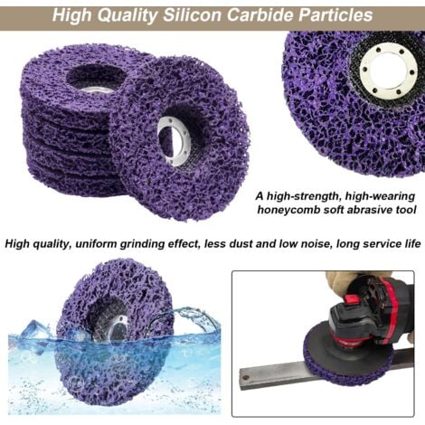 Pack of 5 CSD Grinder Cleaning Discs 125x22mm Purple Abrasive Cleaning ...
