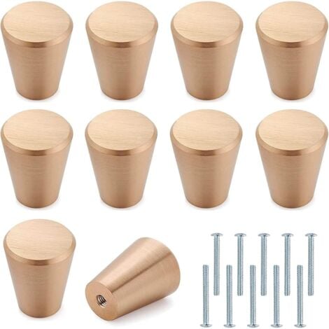 10 Pcs Gold Metal Drawer Pulls, Round Gold Drawer Handles, Aluminum ...