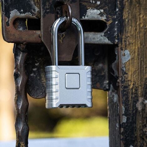 Combination Lock Heavy Duty Long Shackle Stainless Steel Padlock - 4 ...