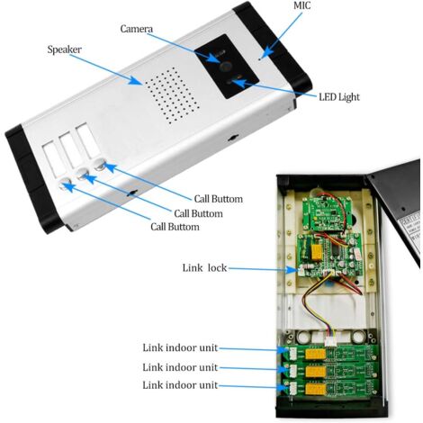 7'' Wired Color Video Intercom Door Phone System IR Night Vision Camera ...