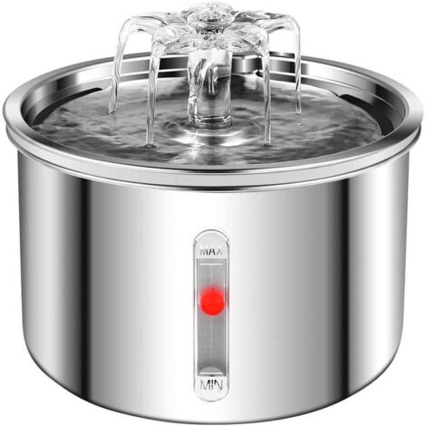 Stainless Steel Cat Drinking Fountain, 2 Liter Dog Water Fountain ...