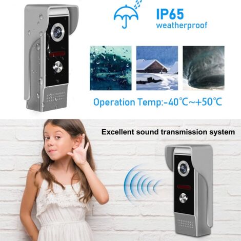WiFi Video Intercom with Doorbell 960P/AHD Wired 7 Inch Tuya Smart APP ...