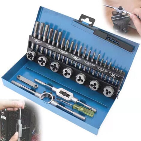 Tap and Die, M3-M12 Steel Metric Tap and Die Set with Adjustable Ratchet Wrench, 32-Piece Set