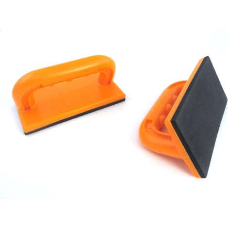 Pack of 2 safety push blocks, safety orange color for high visibility ...