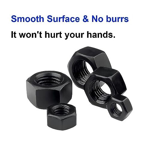 20 Pieces M6 Hex Nuts, Nuts, Black Hex Nuts, Nut Fastener, For Bolting ...