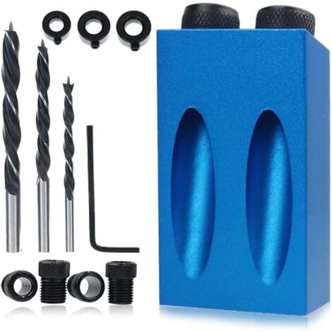 14Pcs 15° Pocket Hole Drilling Jig Kit, Pocket Hole Drilling Kit ...
