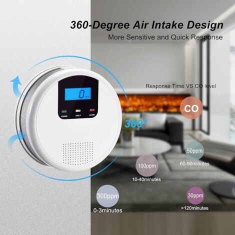 Carbon Monoxide Detector, Carbon Monoxide Alarm with Test Button and ...