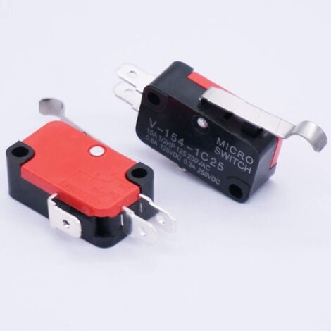 10pcs Micro Switch Long Hinge Bending Lever Arm SPDT Snap Action Limit Switch for Arduino V-154-1C25