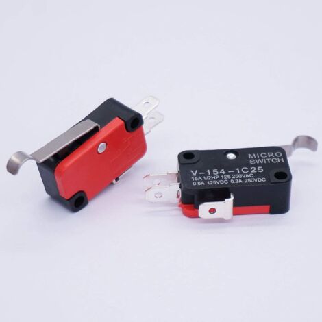 10pcs Micro Switch Long Hinge Bending Lever Arm SPDT Snap Action Limit Switch for Arduino V-154-1C25