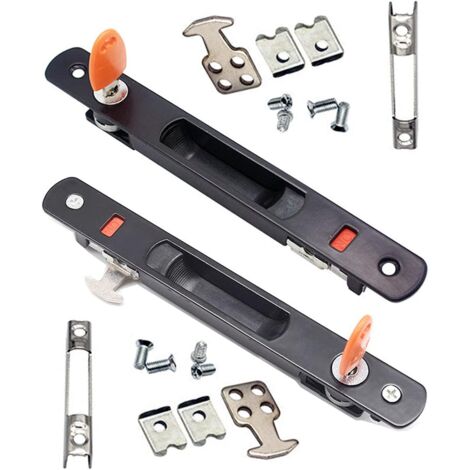 Sliding Door Lock, Set of 2 Glass Sliding Door Handles, Flush Mount ...