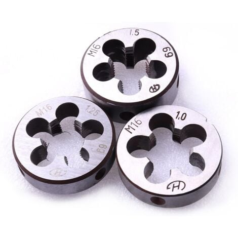 Metric Dies, 3 pcs HSS Metric Thread Die M16 x 1 mm M16 x 1.25 mm M16 x ...