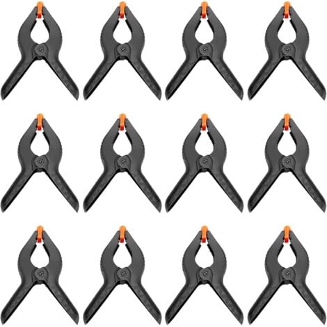 Inch 12 Piece Spring Clamp Set, Nylon Plastic Clamp Heavy Duty Clamp ...