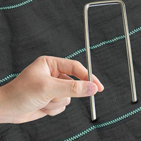 Galvanized Steel Ground Pegs (200 Pieces) - Strong Ground Staples for ...