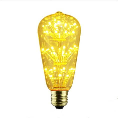 LED Light Bulb, Starry Sky Fireworks Bulb 2200K Warm White Retro Starry ...