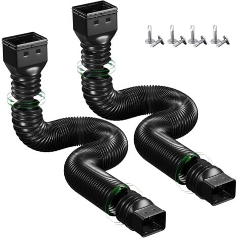 2 Pack Flexible Gutter Drain Hose, Gutter Set, 21-60 Inch Extension ...