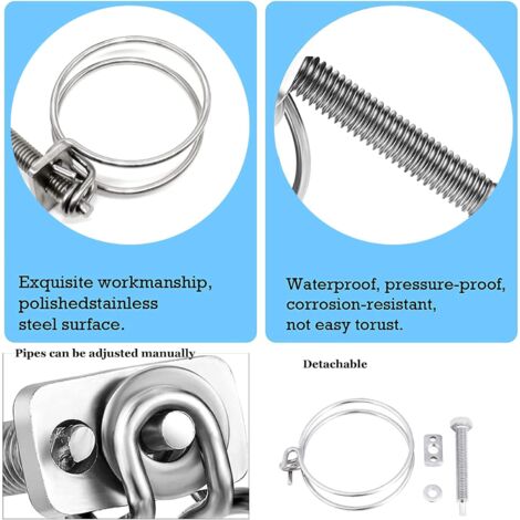 10 Pcs Double Wire Hose Clamps Adjustable for Various Water Pipes, Air ...