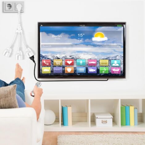 Triple Plug for Socket, Extension Cable with 3 Schuko Sockets 16A/ 250V ...