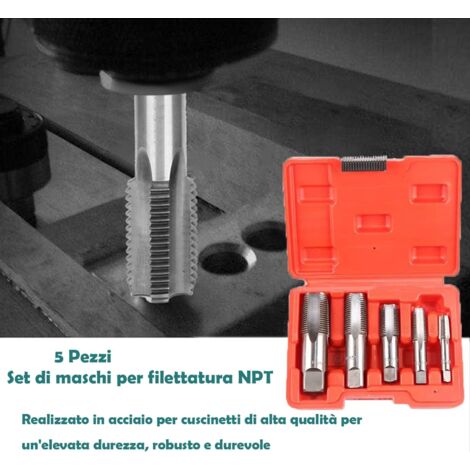 Pcs NPT Pipe Taps, 1/8", 1/4", 3/8", 1/2" and 3/4" NPT, Thread Tap for ...