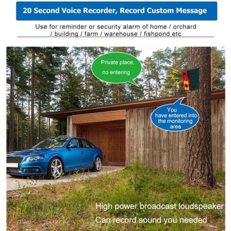 Solar Strobe Alarm 130dB Motion Sensor Alarm with Remote Control 20 ...