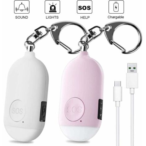 130 DB Standalone Alarm Personal Emergency Alarm, Rechargeable Security ...