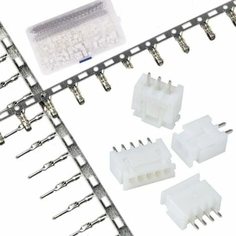 560pcs JST Connector Kit 2.54mm JST-XHP 2/3/4/5 Pin Housing and Male Female Pin Header Connector ...